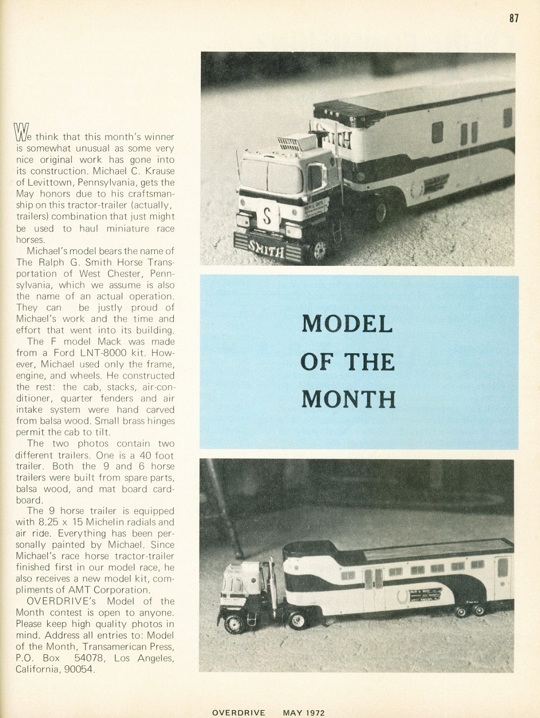 Photo: May 1972 Model Of the Month | 05 Overdrive Magazine May 1972 ...
