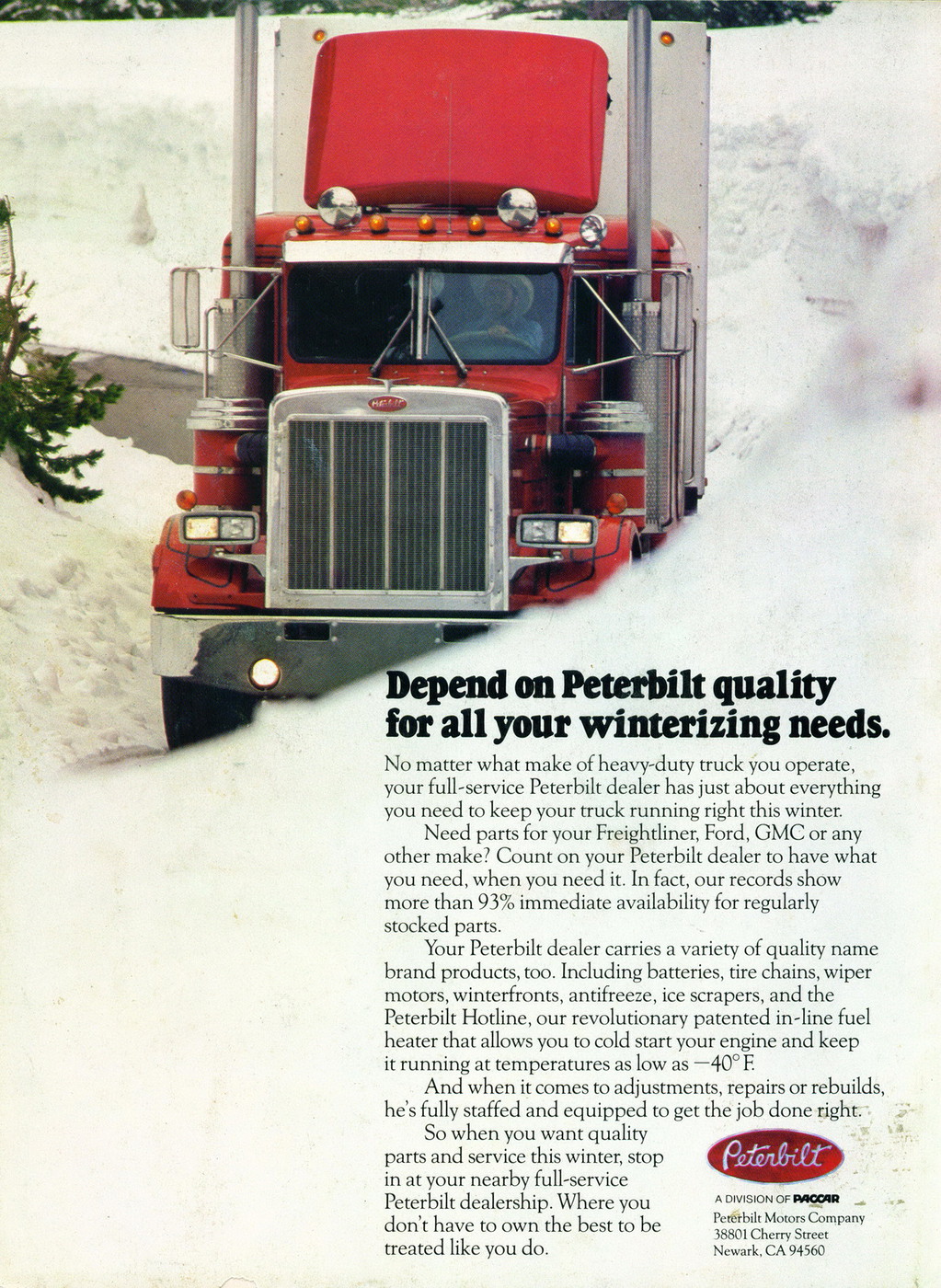 Photo: Peterbilt Ad Back Cover for Oct,Nov,Dec | 11 Overdrive Magazine ...