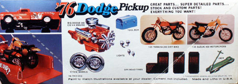 MPC '76 Dodge Pickup w/two motorcross bikes #7609 album | DRASTIC ...