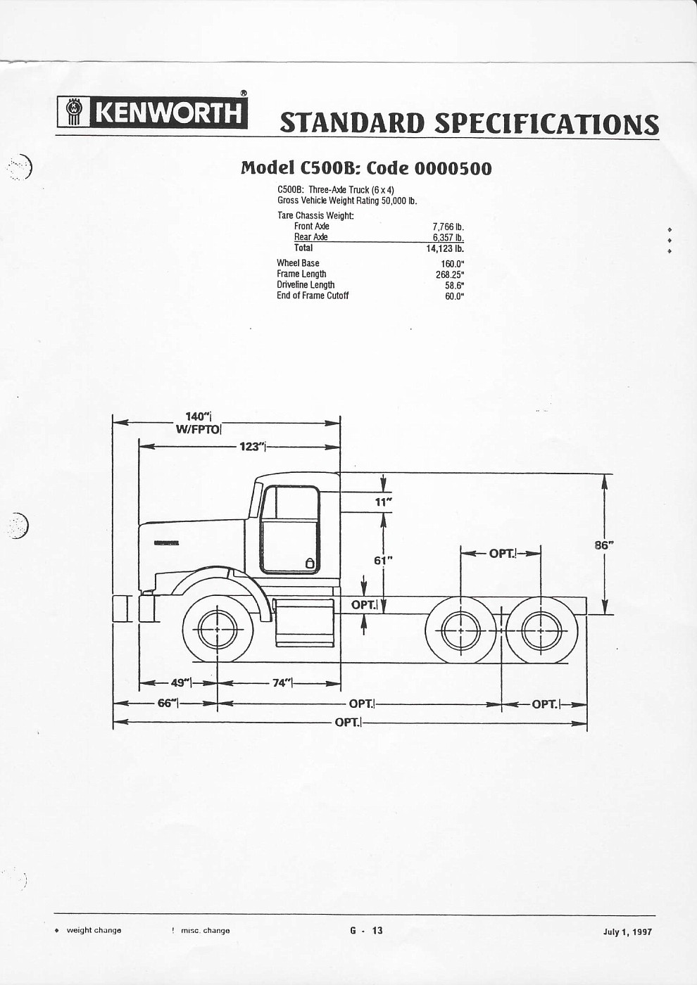 Photo: KWspec1997-01 | Kenworth Spec-sheets 1997 album | Dutch Model ...