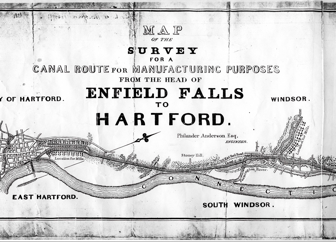 Photo: CANAL ROUTE SURVEY MAP 1803 - 2B | OLD MAPS OF WINDSOR LOCKS ...
