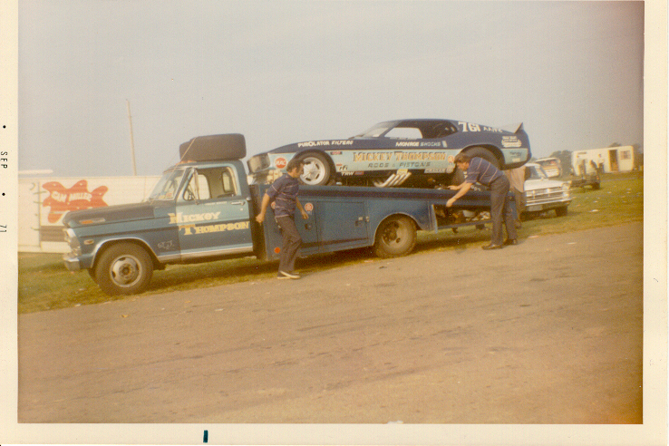 Photo: Mickey Thompson mustang on ramp truck | 71-73 Mustang Funny Cars ...