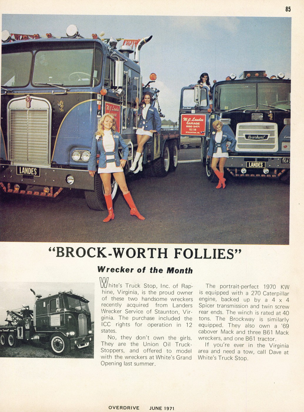 Photo: June 1971 Wrecker of the Month | 06 Overdrive Magazine June 1971 ...