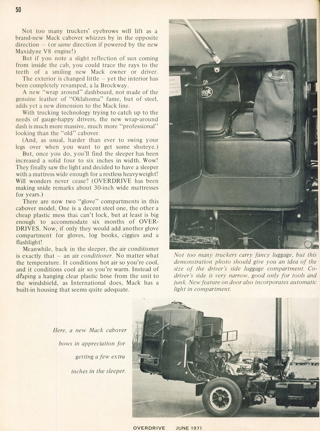 Photo: June 1971 mack inside 2 | 06 Overdrive Magazine June 1971 album ...