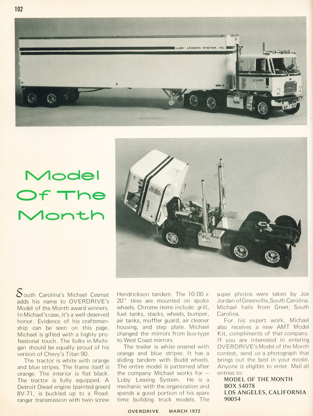 Photo: March 1972 Model of the Month | 03 Overdrive Magazine March 1972 ...