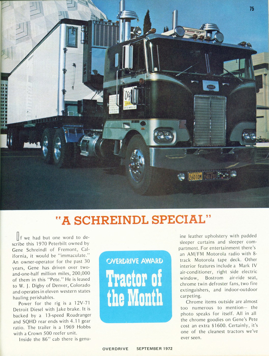 Photo: September 1972 Tractor of the Month | 09 Overdrive Magazine ...