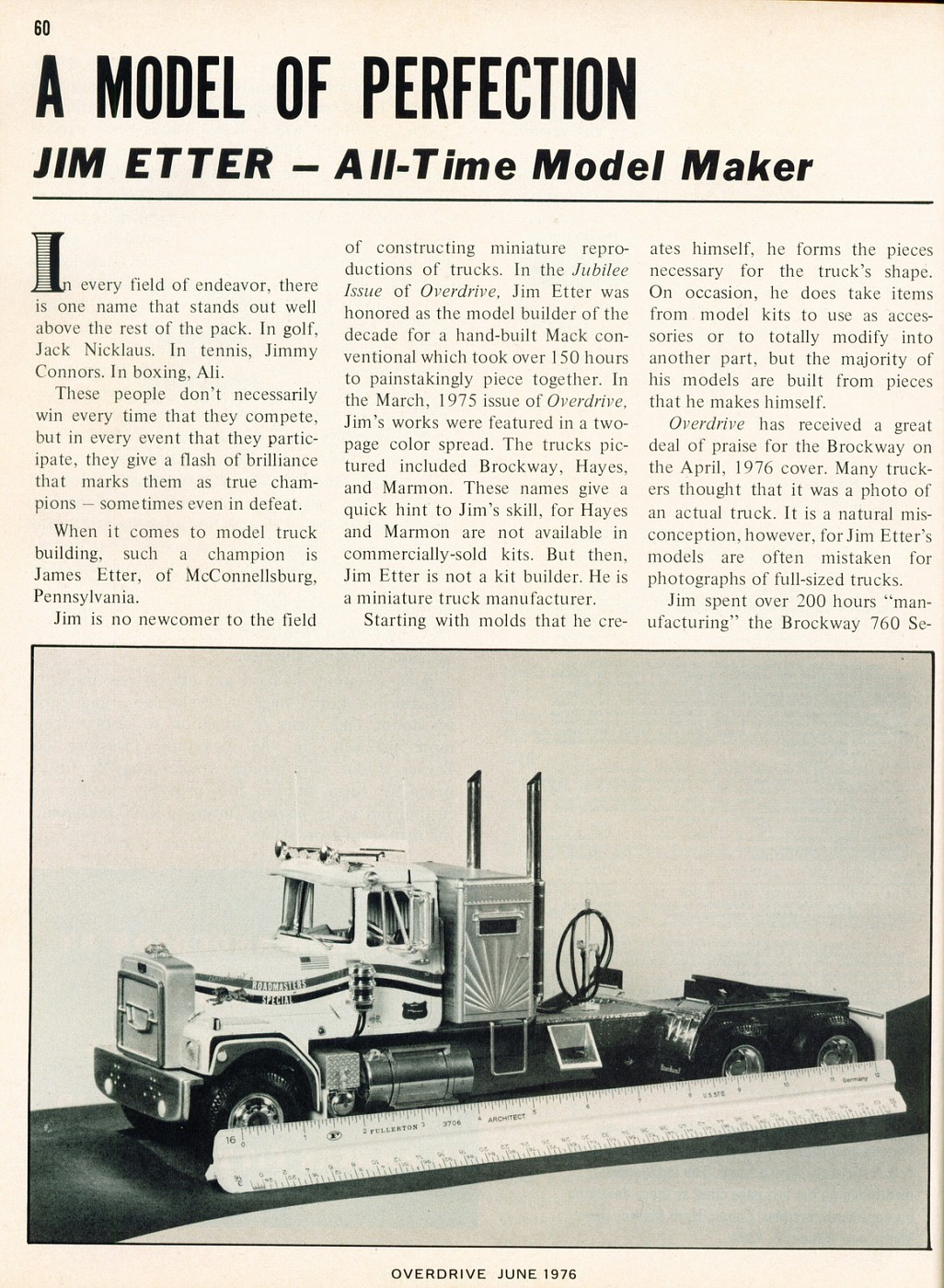 Photo: June 1976 Model of the Month a | 06 Overdrive Magazine June 1976 ...