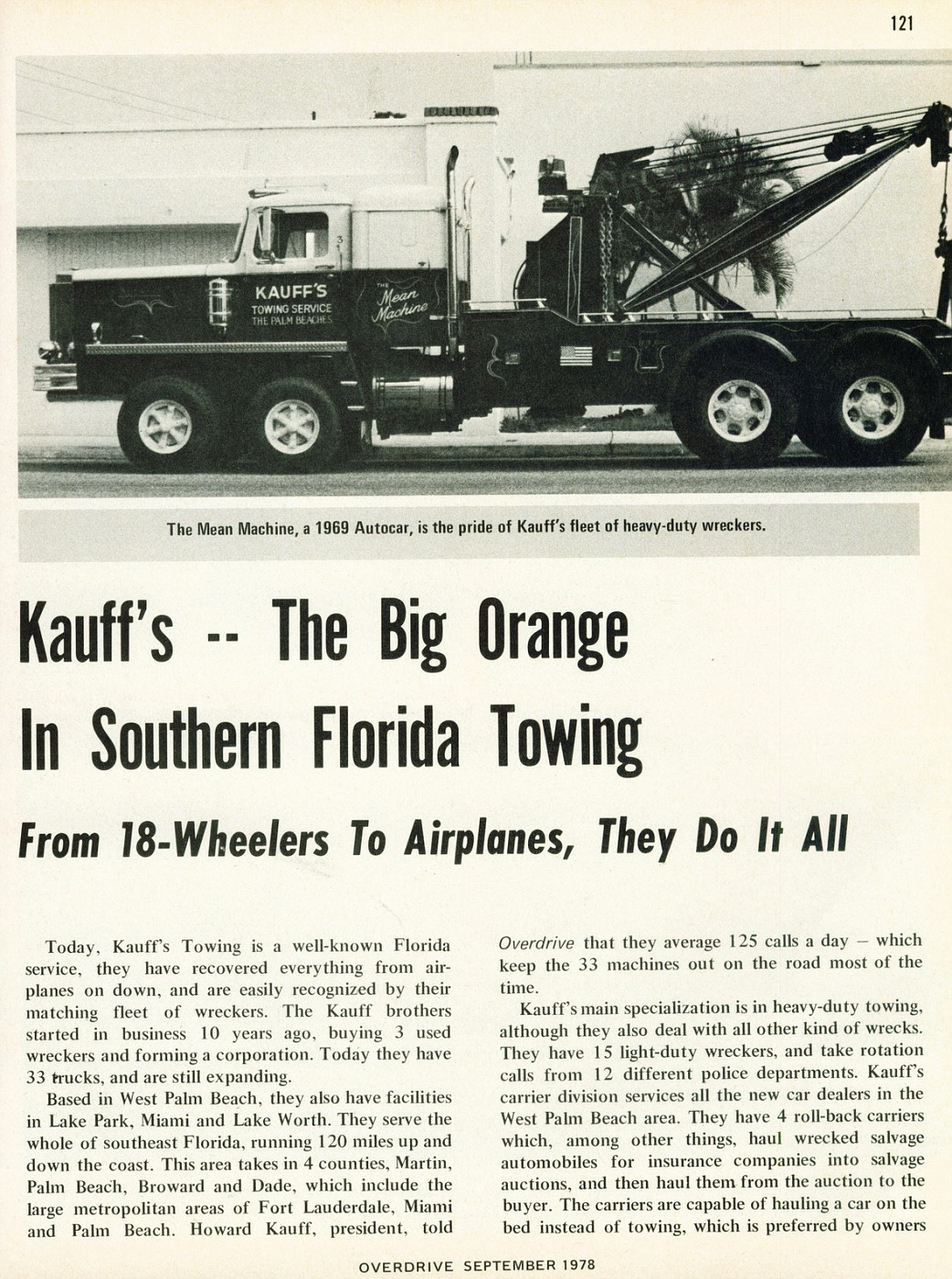Photo: September 1978 Kauff's Towing 1 | 09 Overdrive Magazine ...