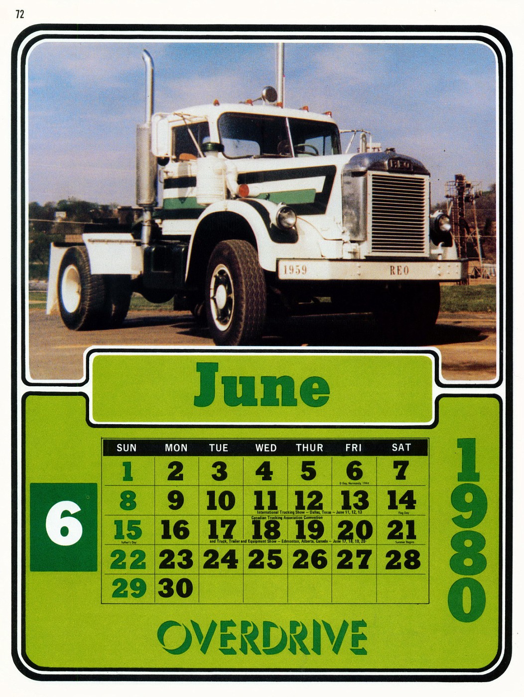 Photo: January 1980 Calendar 6 | 01 Overdrive Magazine January 1980 ...