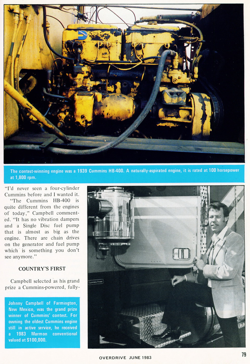 Photo: June 1983 Searching the Longest Running Cummins 2 | 06 Overdrive ...