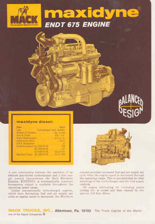Photo: Mack Maxidyne ENDT 675 Engine 01 | Mack Engines Spec-sheets ...