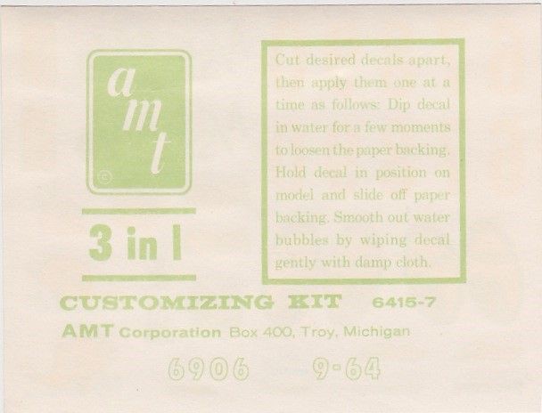 Photo: 1964 Valiant - Decal 2 | AMT '64 Valiant Signet 200 #J1-4824 ...