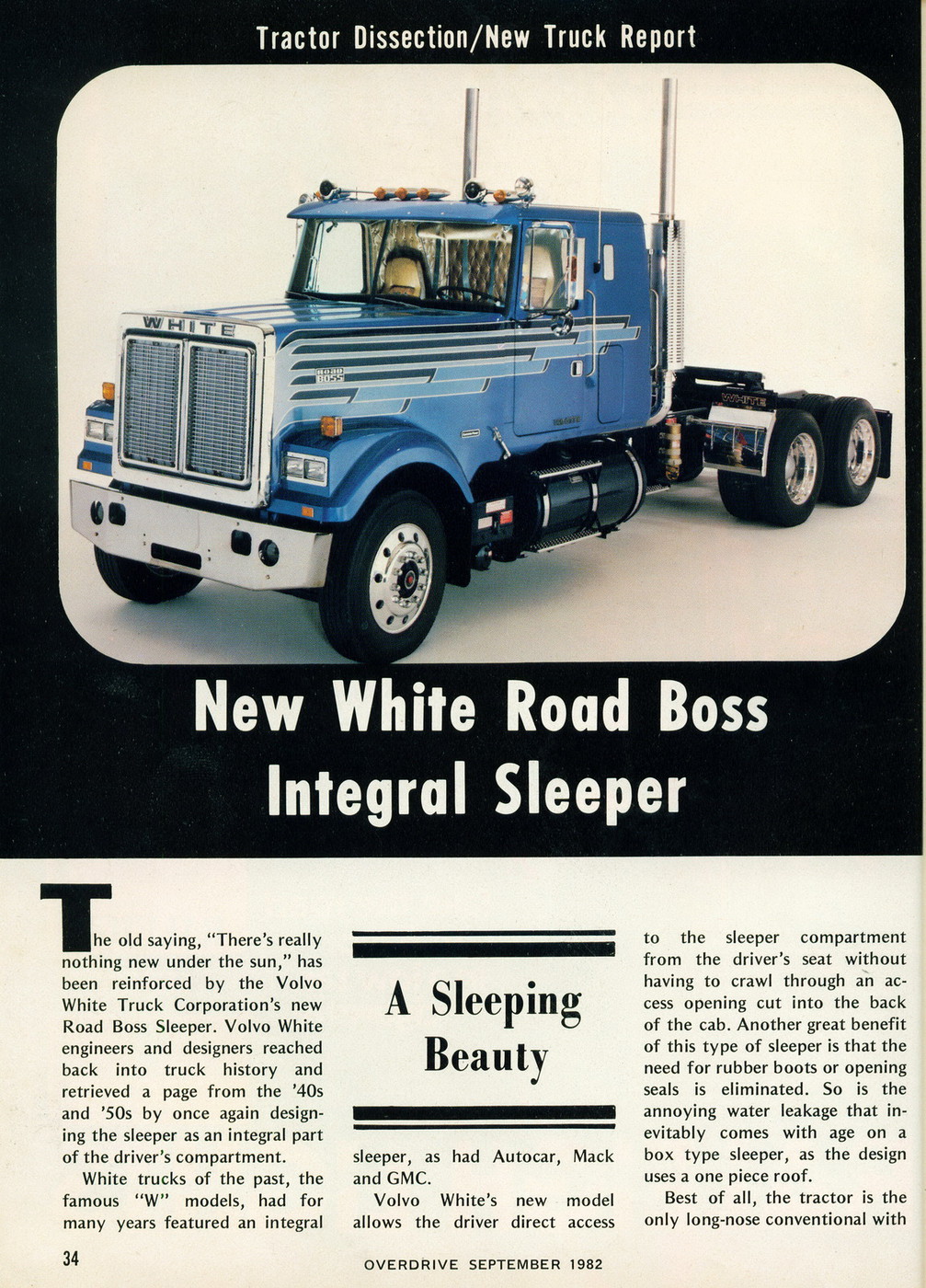 Photo: September 1982 White Road Boss Integral Sleeper Report 1 | 09 ...