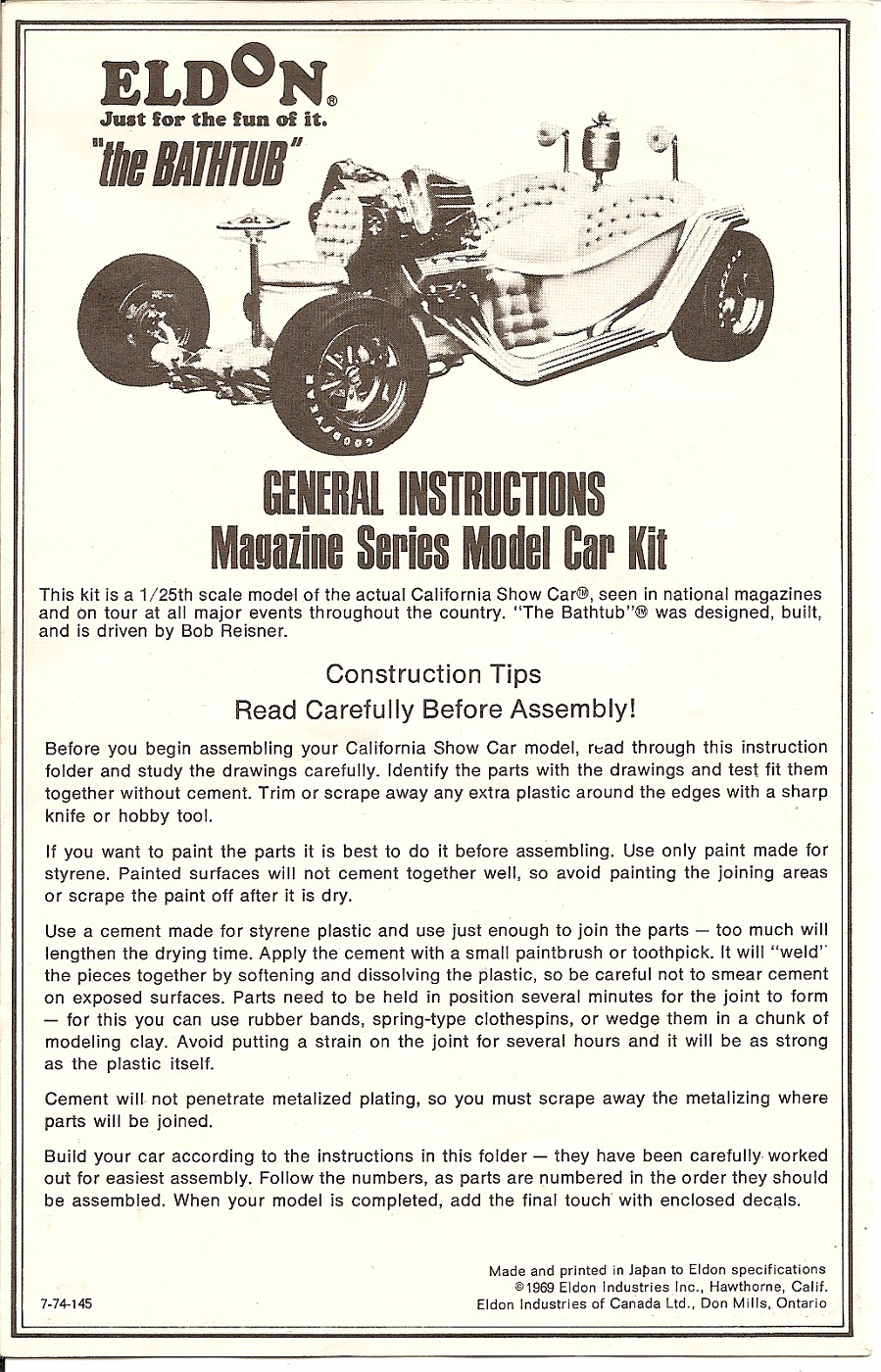 Photo: pg1 | ELDON Bob Reisner's THE BATHTUB #9449-200 album | DRASTIC PLASTICS MODEL CAR CLUB ...