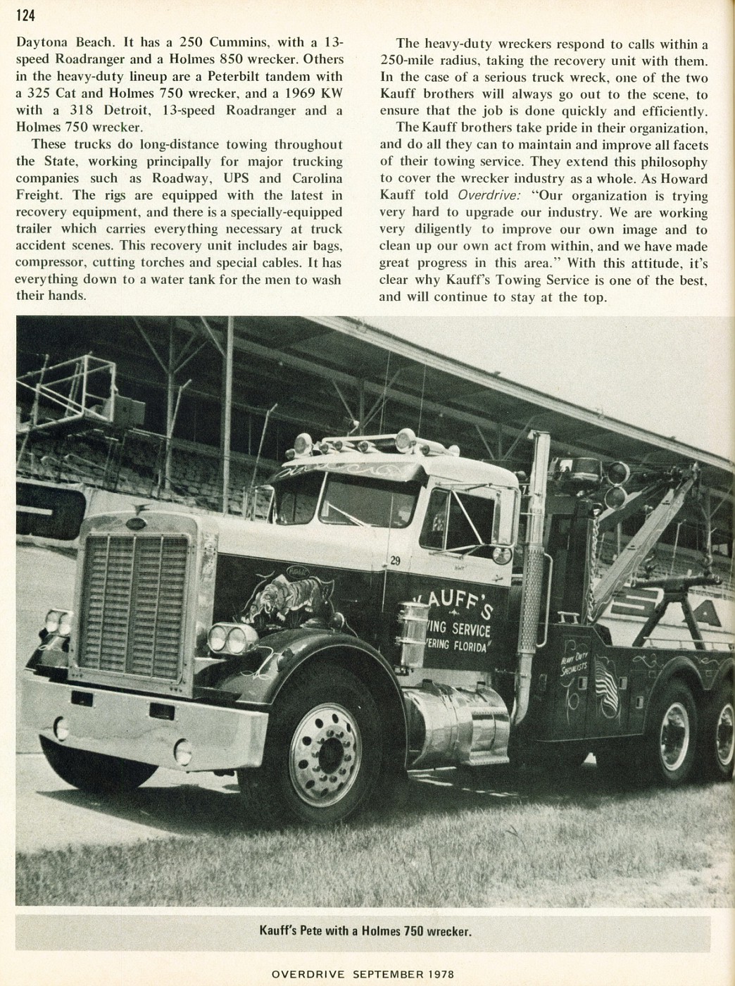 Photo: September 1978 Kauff's Towing 4 | 09 Overdrive Magazine ...