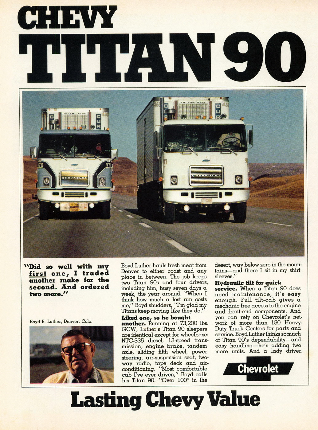 Photo: June 1974 Chevy Titan 90 Ad | Chevrolet GMC Advertising album ...