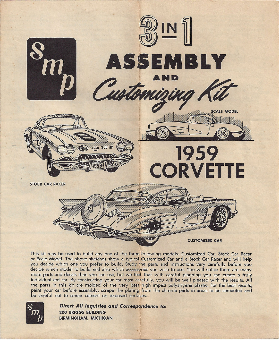 Photo: SMP 59 Corvette Instructions Pg 01 | SMP 1959-60 Corvettes album ...
