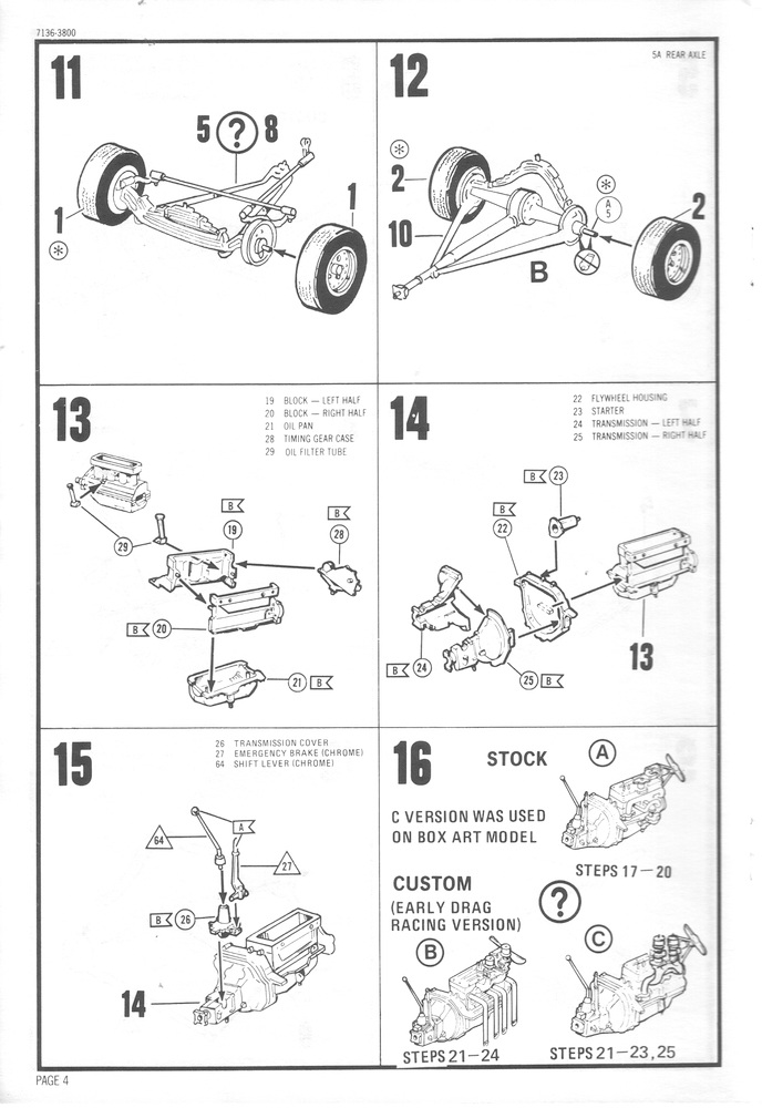 Photo: HOTROD CUSTOM MODELA PICKUP Revell Instructions pg 4 | REVELL ...