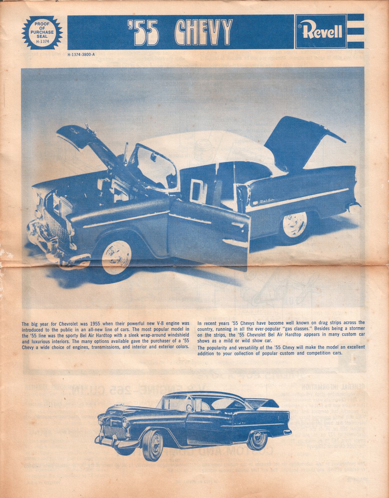 Photo: 55 CHEVY REVELL Instructions page 1 | REVELL '55 Chevy #H-1374 ...