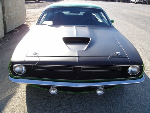 Photo: Green four speed manual body front | 1970 Plymouth Cuda AAR 340 ...