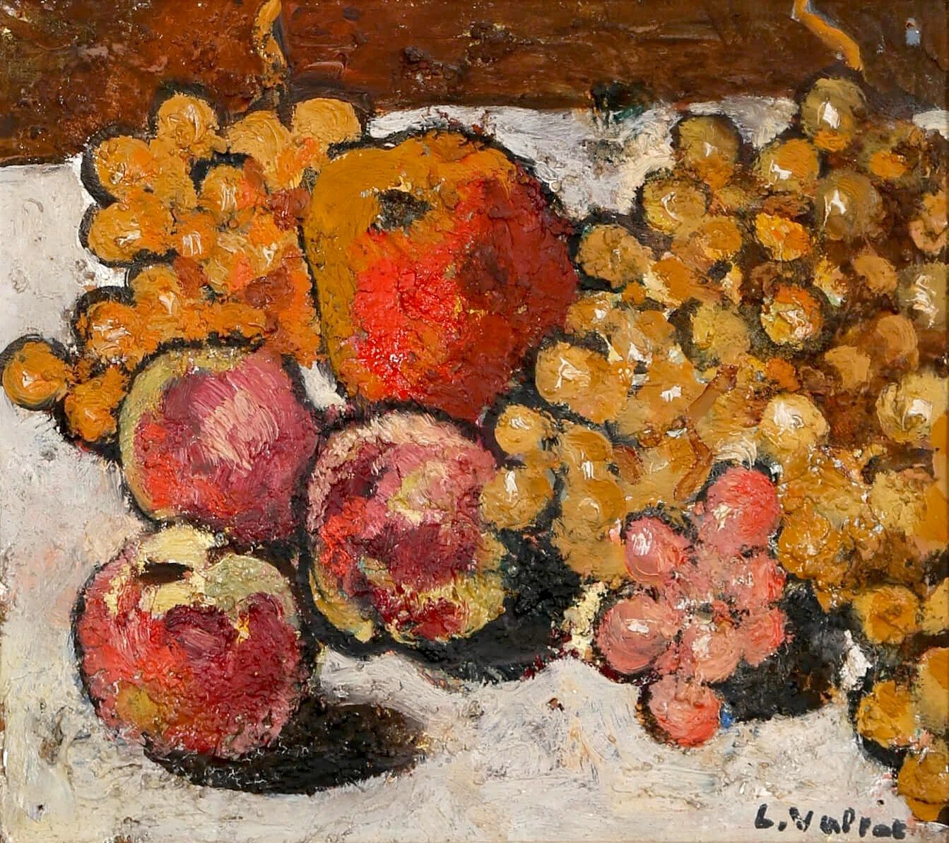 Photo: Peaches, Apple and Grapes (c.1940) | Louis Valtat - 1930's ...
