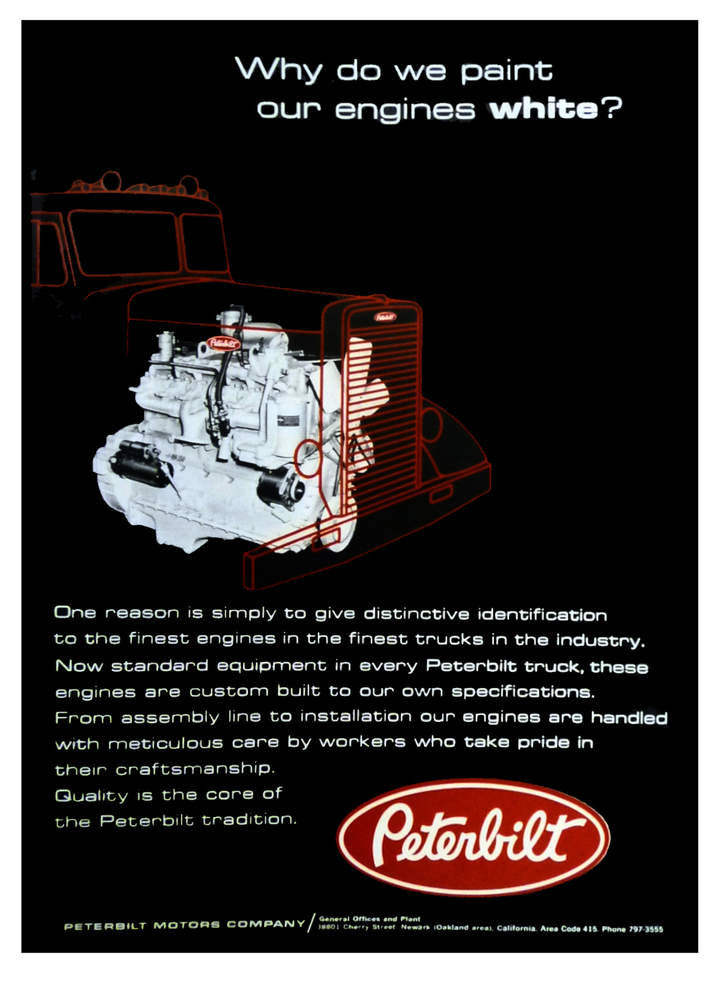 Photo: Peterbilt Engines White Advertisement 1960s restored | Engines ...