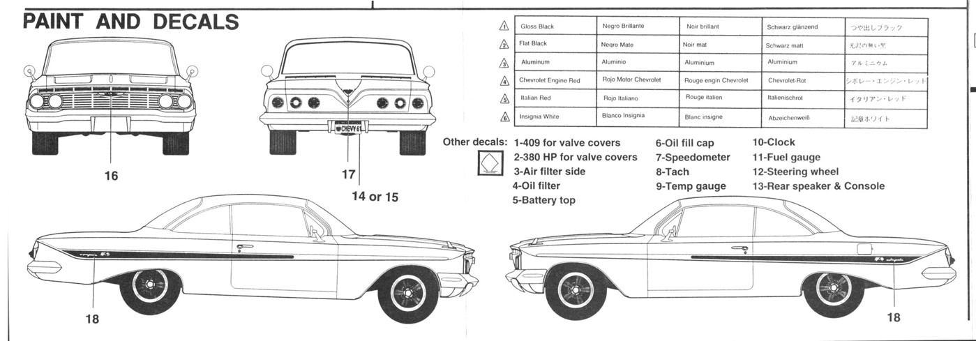 Photo: Paint and Decals | LINDBERG '61 Impala SS 409 #72163 album ...