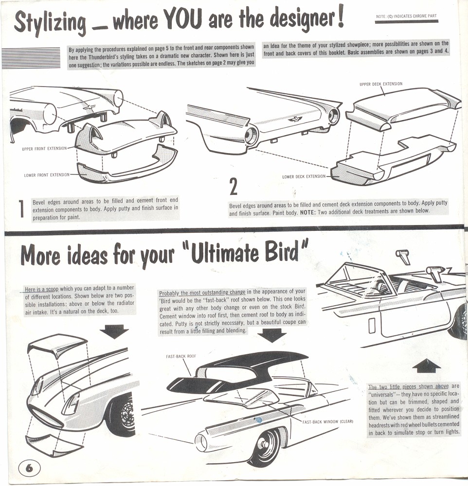 Photo: 1957 tbird page 5 | AMT '57 T-Bird Trophy Series #T-2257-200 ...